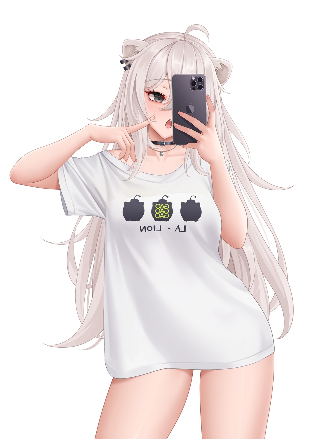 wei xiao hololive shishiro botan animal ears selfie | #1070873 | yande.re